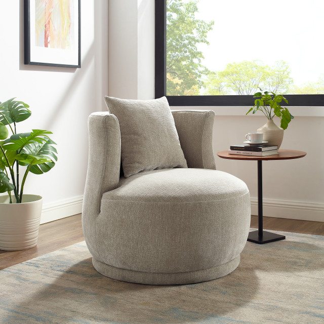 31.9" Wide Canton Upholstered 360 degree Swivel Barrel Chair ...