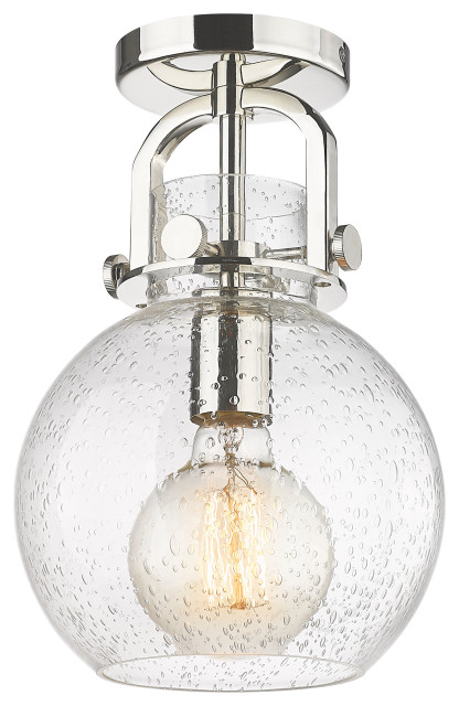 Innovations Newton Sphere 1 8" Flush Mount Brushed Brass - Transitional ...