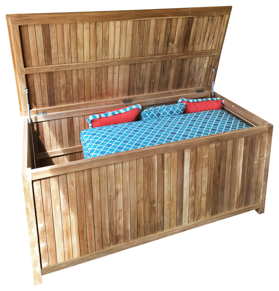 Grade A Teak Dock Storage Box 65"x30.5" Shipped Assembled by Windsor ...