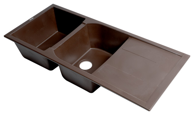 ALFI brand AB4620DI 46" Double Granite Composite Sink with Drainboard ...