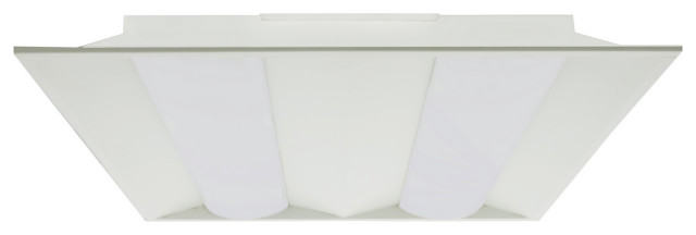 LED Troffer Fixture, White - Transitional - Flush-mount Ceiling ...