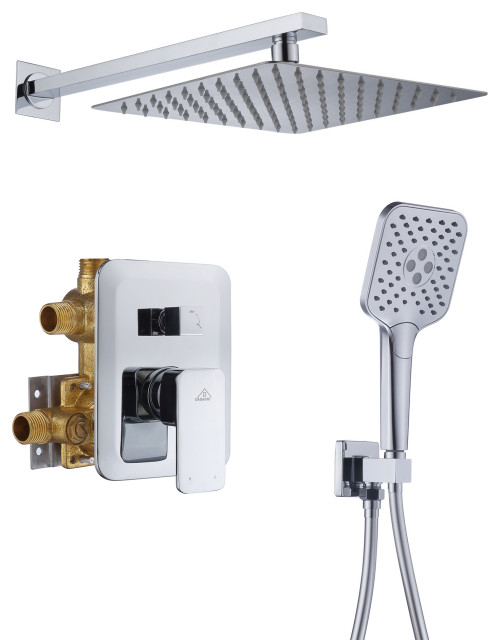 Brushed Nickel Wall Mounted Shower Faucet Waterfall Shower Bar System ...