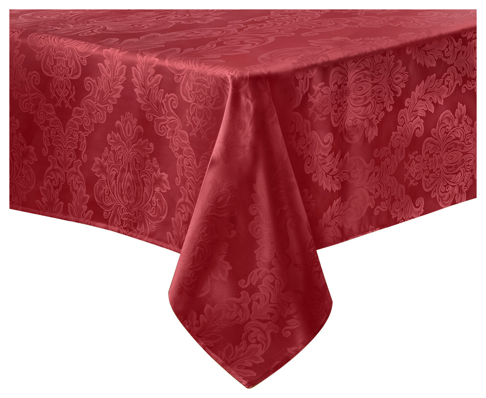 Barcelona Damask Solid Fabric Tablecloth, 60"x144" - Traditional ...