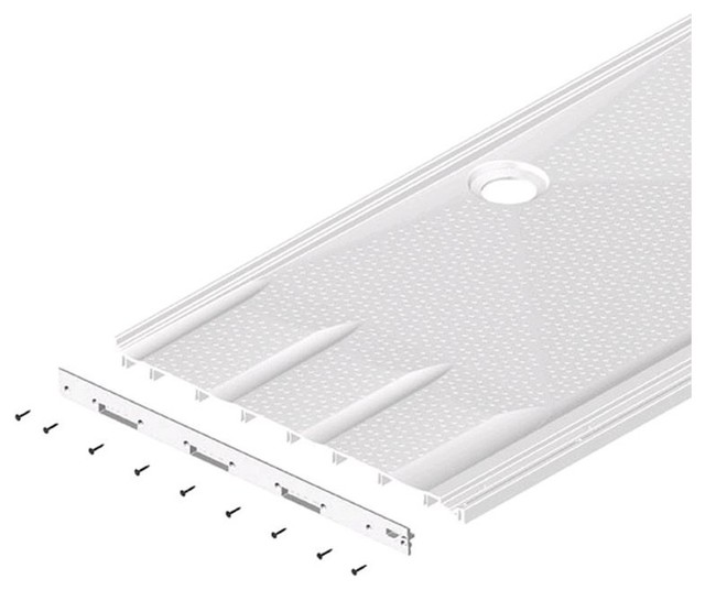 Mullen Cut-to-Length Left-Hand Kit, White - Contemporary - Shower Pans ...