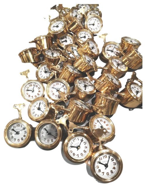 Retro Brass Pocket Watch Table Clock Set 4, Desk Vintage Antique Style ...