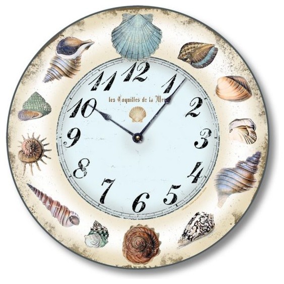 Vintage-Style Seashell Clock - Tropical - Wall Clocks - by Fairy ...