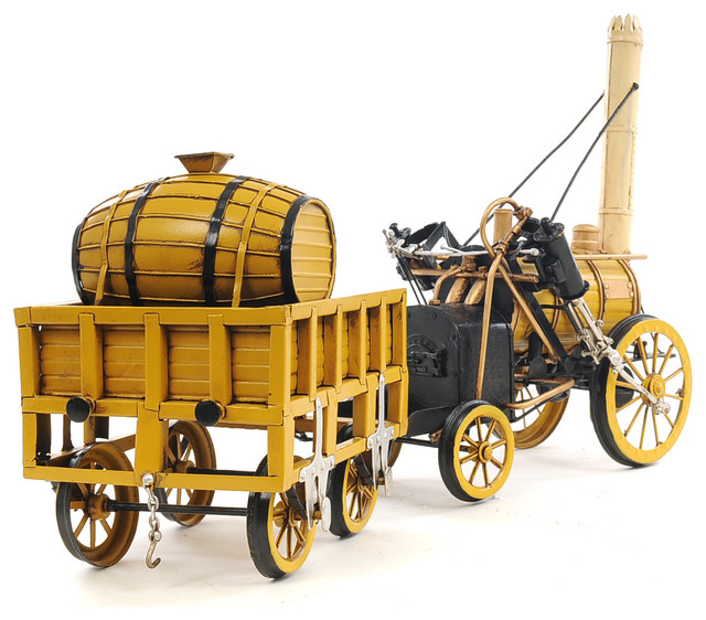 1829 YELLOW STEPHENSON ROCKET STEAM LOCOMOTIVE scale model Rocket steam ...