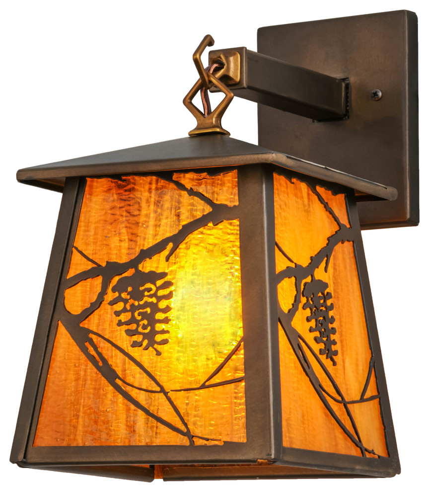 7W Whispering Pines Hanging Wall Sconce - Rustic - Wall Sconces - by ...