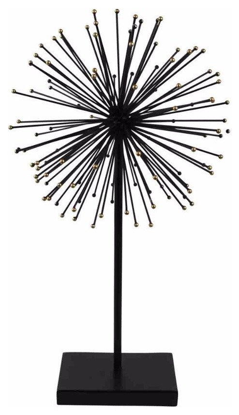 Exquisite Metal Starburst Table Sculpture On Stand , Black - Midcentury ...