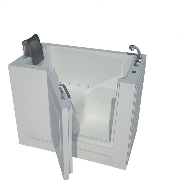 27 x 47 White Walk-in Bathtub with Whirlpool Jetted & Air Therapy Jets ...