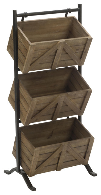 3 Tier Wooden Crate Stand - Industrial - Storage Bins And Boxes - by ...