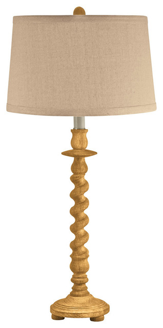 Washed Wood Barley Twist Table Lamp - Traditional - Table Lamps - by ...