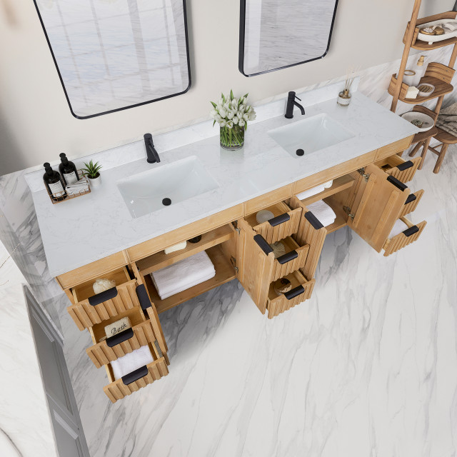 Palos Bathroom Vanity, 84" - Transitional - Bathroom Vanities And Sink ...