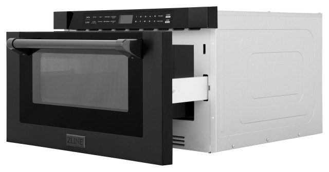24" Built-in Microwave Drawer, Black Stainless Steel - Modern ...