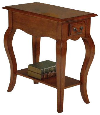 Leick Furniture Wood Chairside End Table in Brown Cherry Finish ...
