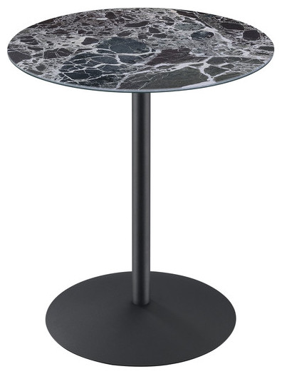 Circa End Table with Marble Textured Glass Top - Contemporary - Side ...