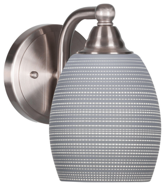 Paramount Wall Sconce, Brushed Nickel, 5" Gray Matrix Glass ...
