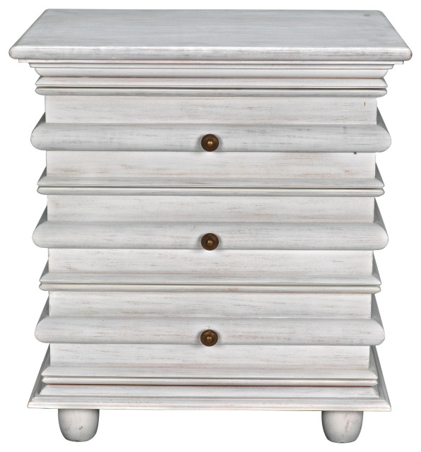Ascona Side Table, White Wash - Farmhouse - Side Tables And End Tables ...