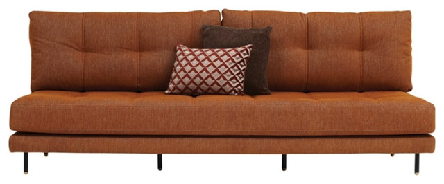 Enza Home Arte Fabric Left Hand Facing Chaise Sofa Module in Orange ...