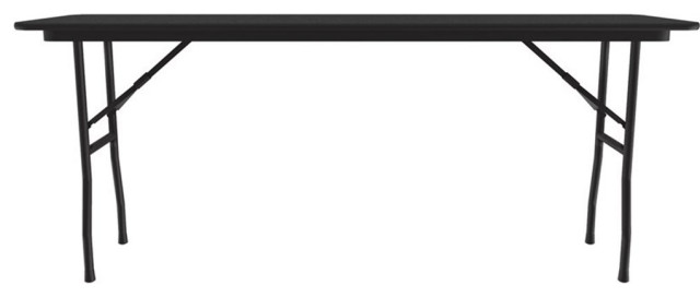 UrbanPro 18"W x 72"D Melamine Top Folding Table in Black Granite ...