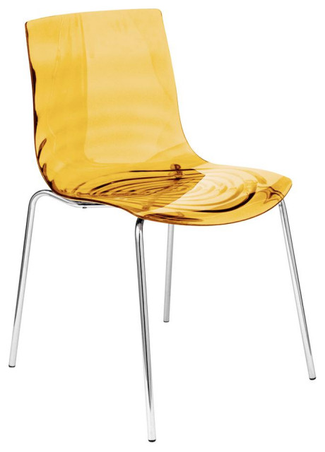 LeisureMod Astor Water Ripple Design Dining Chair AC20OR - Midcentury ...