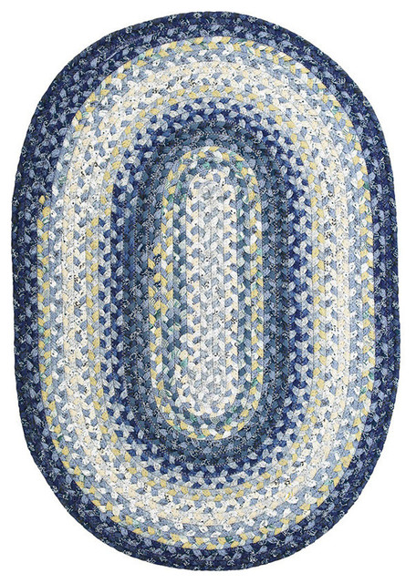 Homespice Decor Wedgewood Cotton Braided Rug (Oval), 27" x 45 ...