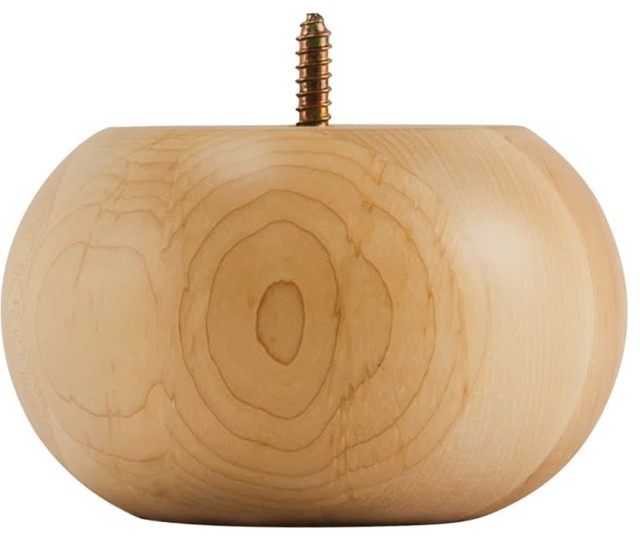 Hardware Resources BF30 Unfinished Solid Wood Smooth Round Bun ...