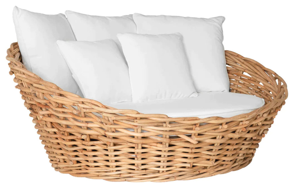 Tantra Outdoor Round Lounger White - Tropical - Outdoor Lounge Chairs ...