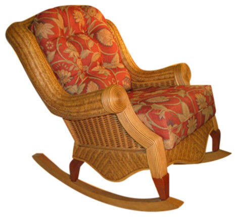 Palm Beach Rocker in Cinnamon, Jamaica Mist Fabric - Tropical - Rocking ...