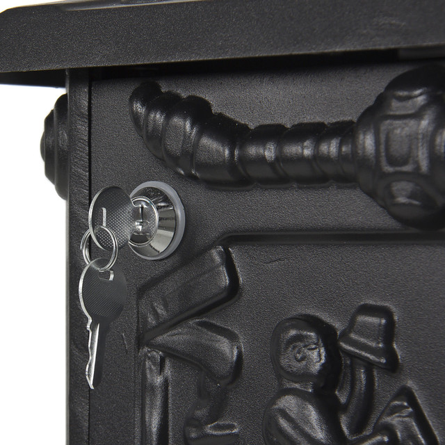 Vertical Aluminum Postal Security Mailbox Heavy Duty - Black ...