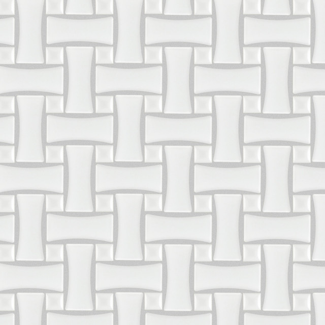 Metro Dog Bone Basketweave Porcelain Mosaic Floor and Wall Tile ...