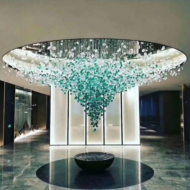 Rainfall Glass Gem Chandelier - Contemporary - Chandeliers - by Akari ...