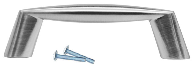 Modern Slanted Style 3" Centers Brushed Nickel Cabinet Pull Handle, 10 ...