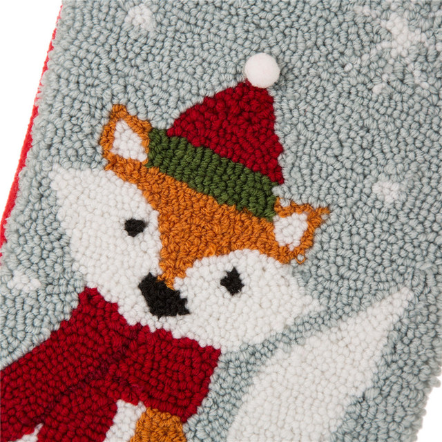 19"L Hooked Stocking, Fox - Contemporary - Christmas Stockings And ...