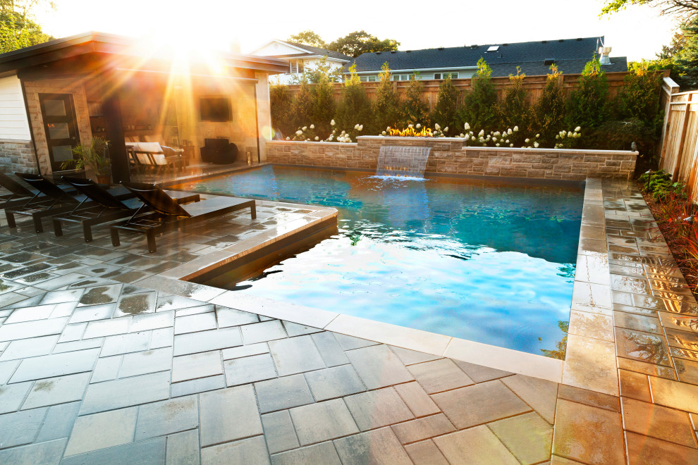 Modern L Shaped Inground - Contemporary - Swimming Pool & Hot Tub ...