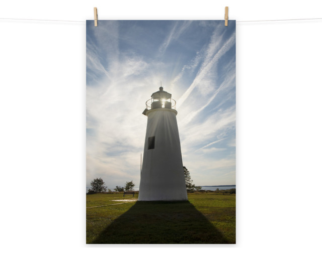 Turkey Point Lighthouse with Sun Flare Unframed Wall Art Prints ...
