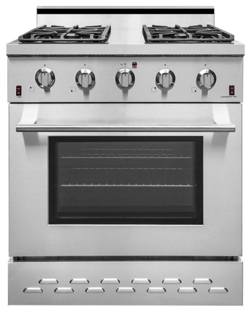 30" Stainless Steel Freestanding Gas Range, 4.5 cu.ft. Oven With EH ...