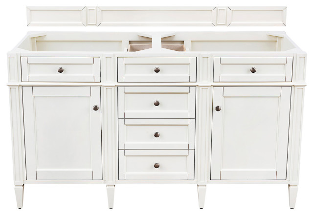Brittany 60" Bright White Double Vanity - Transitional - Bathroom ...