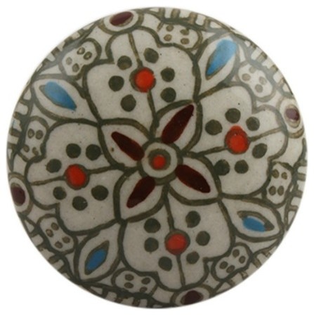 Set of 4 Multi-Colored Floral Ceramic Drawer Knobs - Traditional - Cabinet And Drawer Knobs - by ...