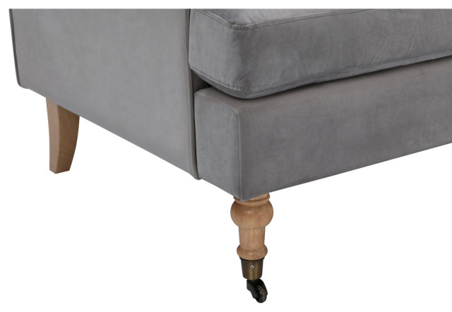 Rustic Manor Donna Accent Chair Saber Back Leg, Velvet - Traditional ...