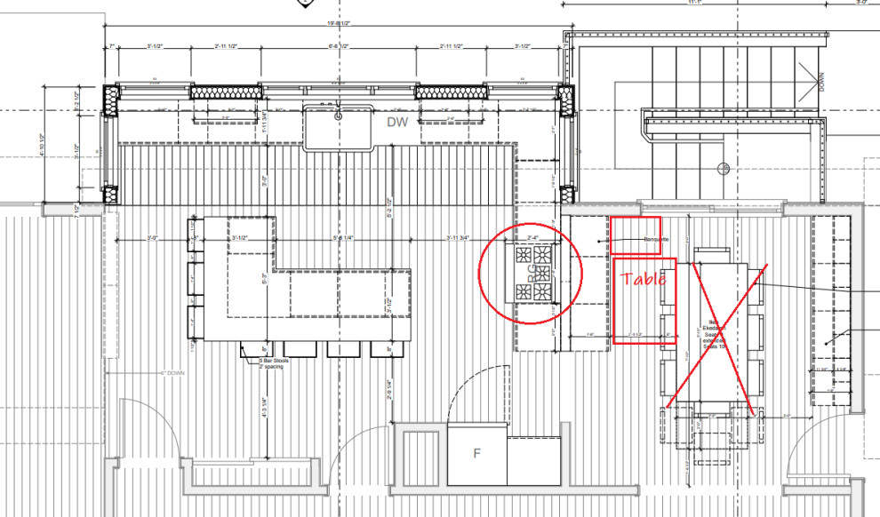 Stove location in proposed kitchen