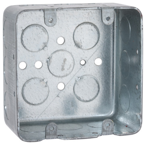 RACO 680 Two Gang Square Box, Deep - Drawn with Conduit KO's, 4"x2-1/8 ...