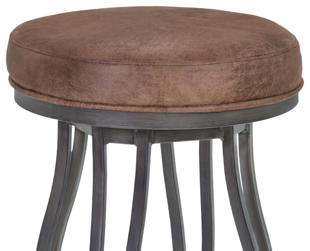Ventura Mineral Metal Swivel Backless Bar Stool, Bandero Tobacco ...