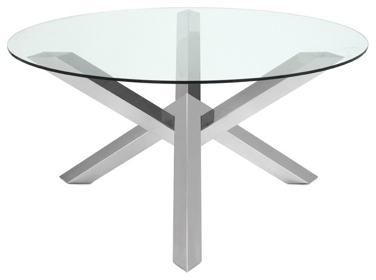 Monaco Dining Table Polished Stainless 72" - Contemporary - Dining ...
