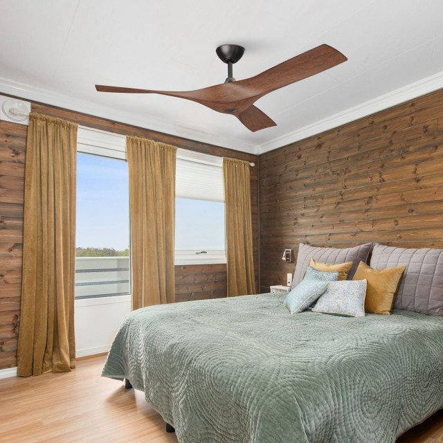 52 in. Indoor Brown Ceiling Fan with Remote and DC Motor, 6-Speed ...