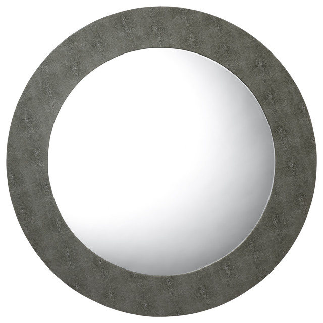 Chester Shagreen Round Mirror - Transitional - Wall Mirrors - by Jamie ...