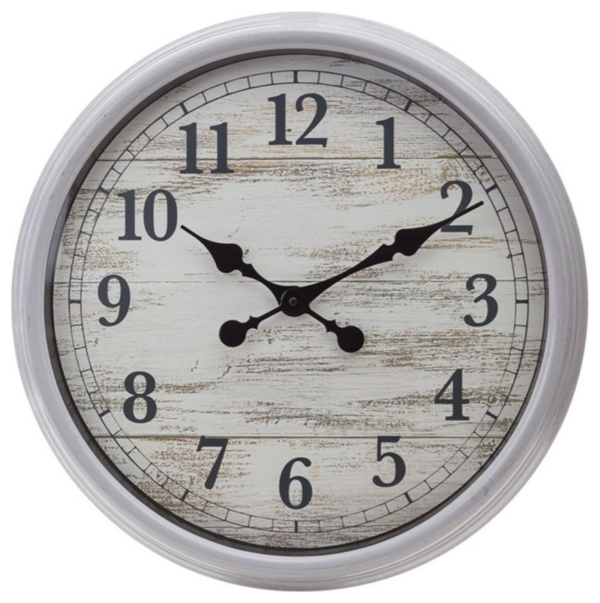 kieragrace KG Farmhouse Wall Clock 20In Antique Grey Gray Plastic ...