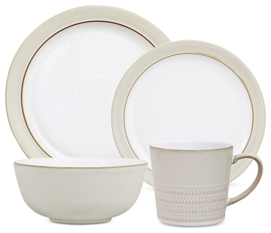 Denby Natural Canvas 4-Piece Dinnerware Set, Set of 8 - Transitional ...