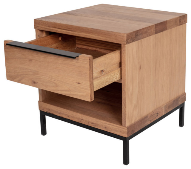 18 Inch One Drawer Nightstand Natural Scandinavian - Scandinavian ...