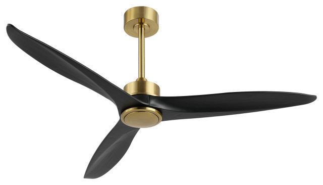 52" Solid Wood 3-Blade Propeller Ceiling Fan With Remote - Transitional ...